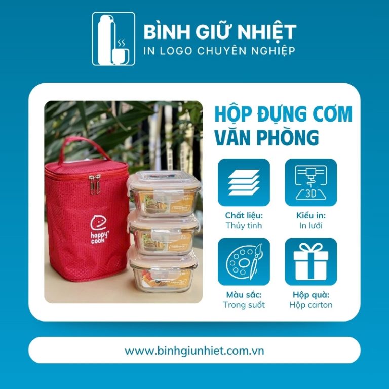 Hộp Cơm Giữ Nhiệt Văn Phòng In Logo Làm Quà Tặng Thiết Thực